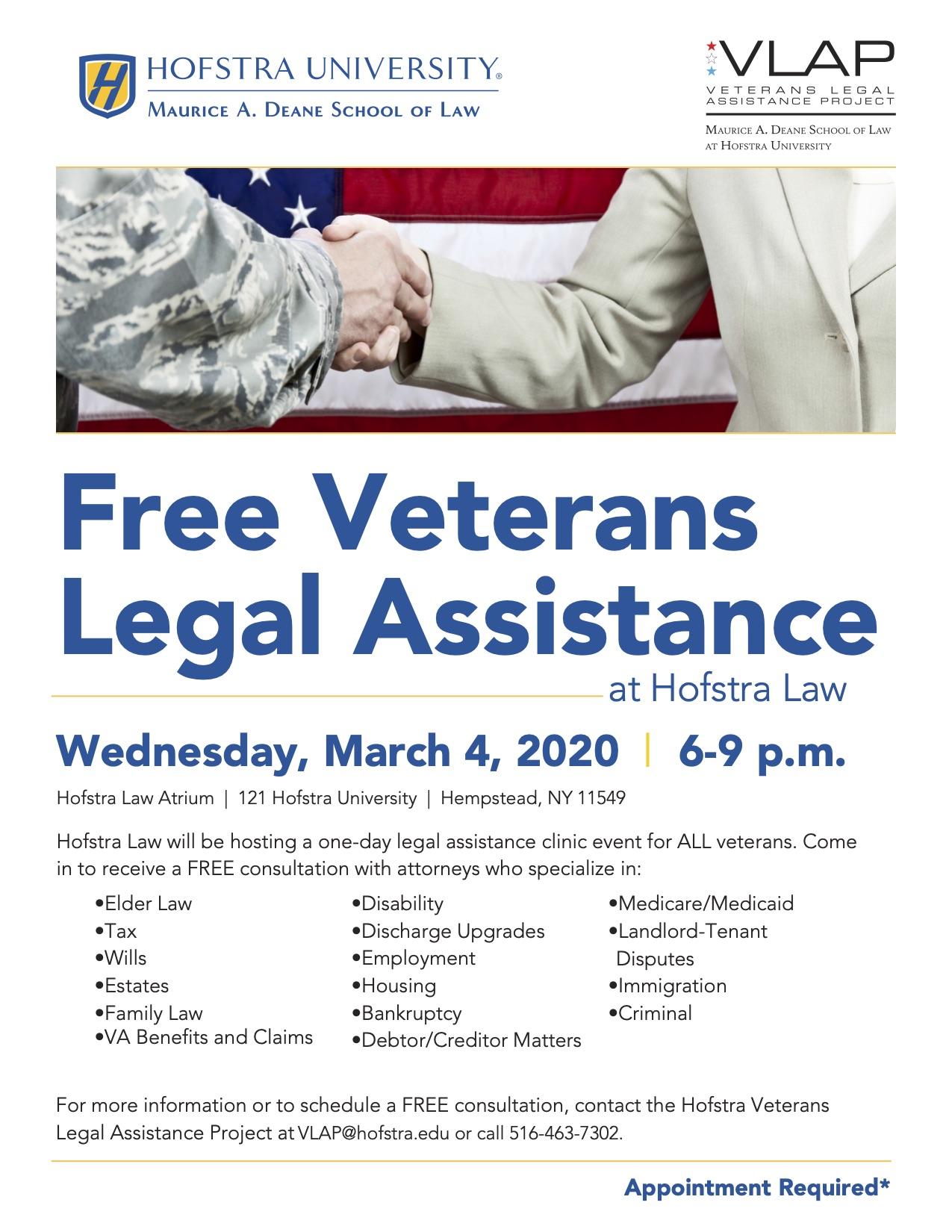 Hoftra Law Free Veterans Legal Assistance| LIHC